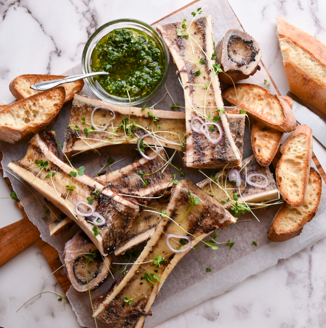 Beef Marrow Bones with Parsley and Lemon Salsa Verde Beef Marrow Bones with Parsley and Lemon Salsa Verde