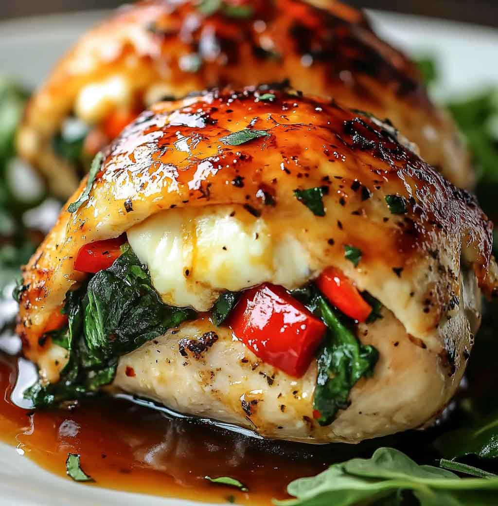 Roasted Red Pepper, Spinach, and Mozzarella Stuffed Chicken: A ...